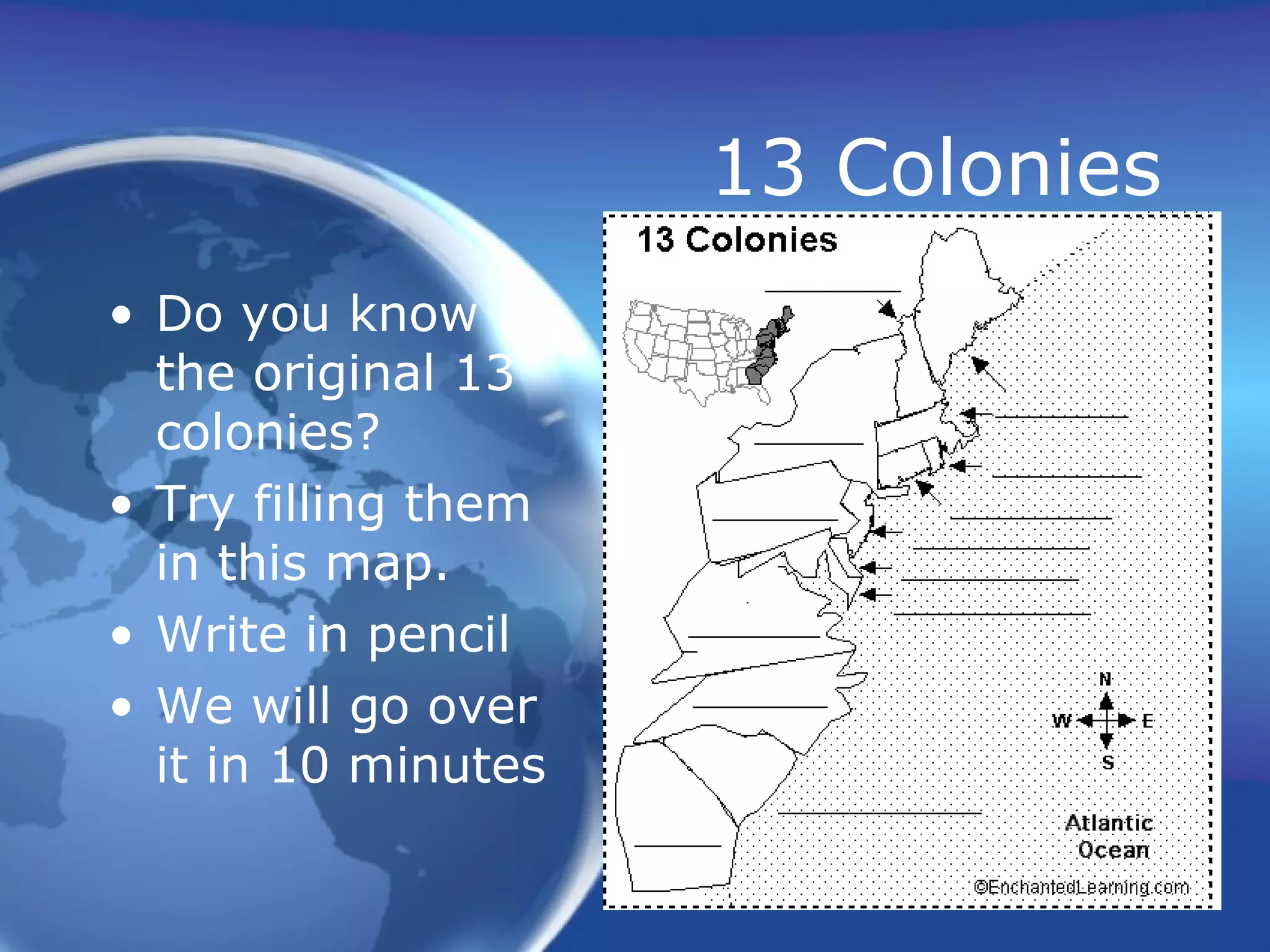 1 13 Original Colonies | PPT
