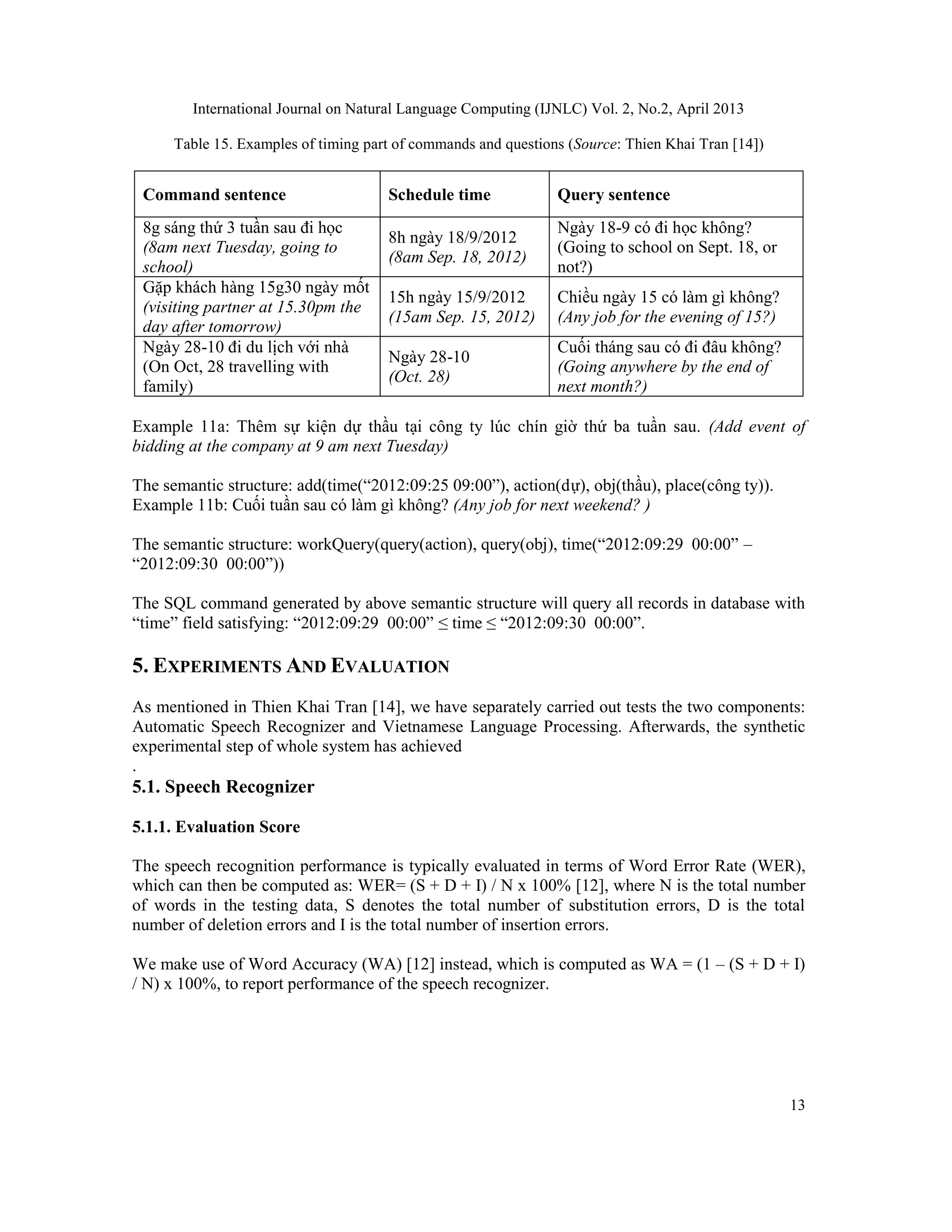 SEMANTIC PROCESSING MECHANISM FOR LISTENING AND COMPREHENSION IN VNSCALENDAR SYSTEM | PDF