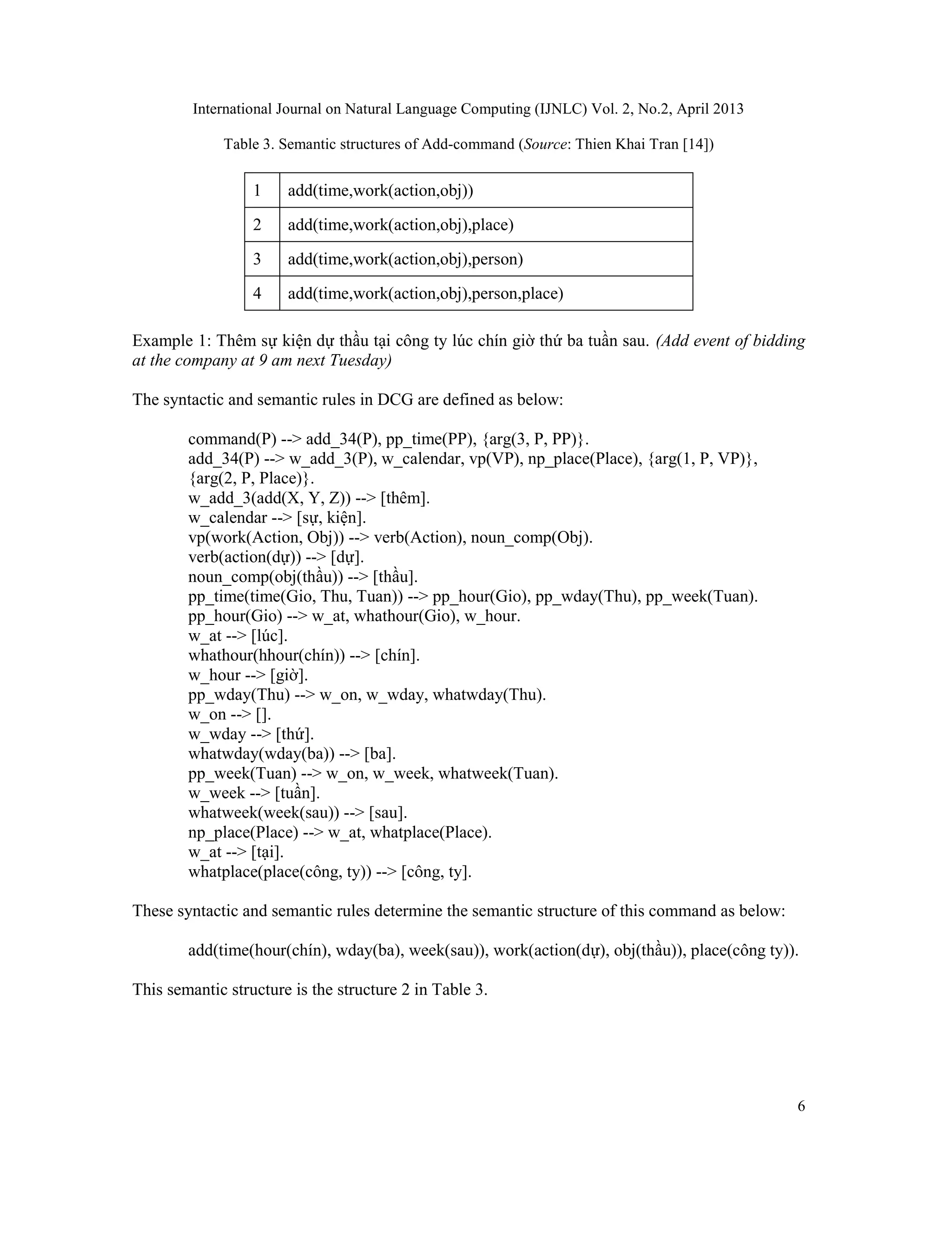 SEMANTIC PROCESSING MECHANISM FOR LISTENING AND COMPREHENSION IN VNSCALENDAR SYSTEM | PDF