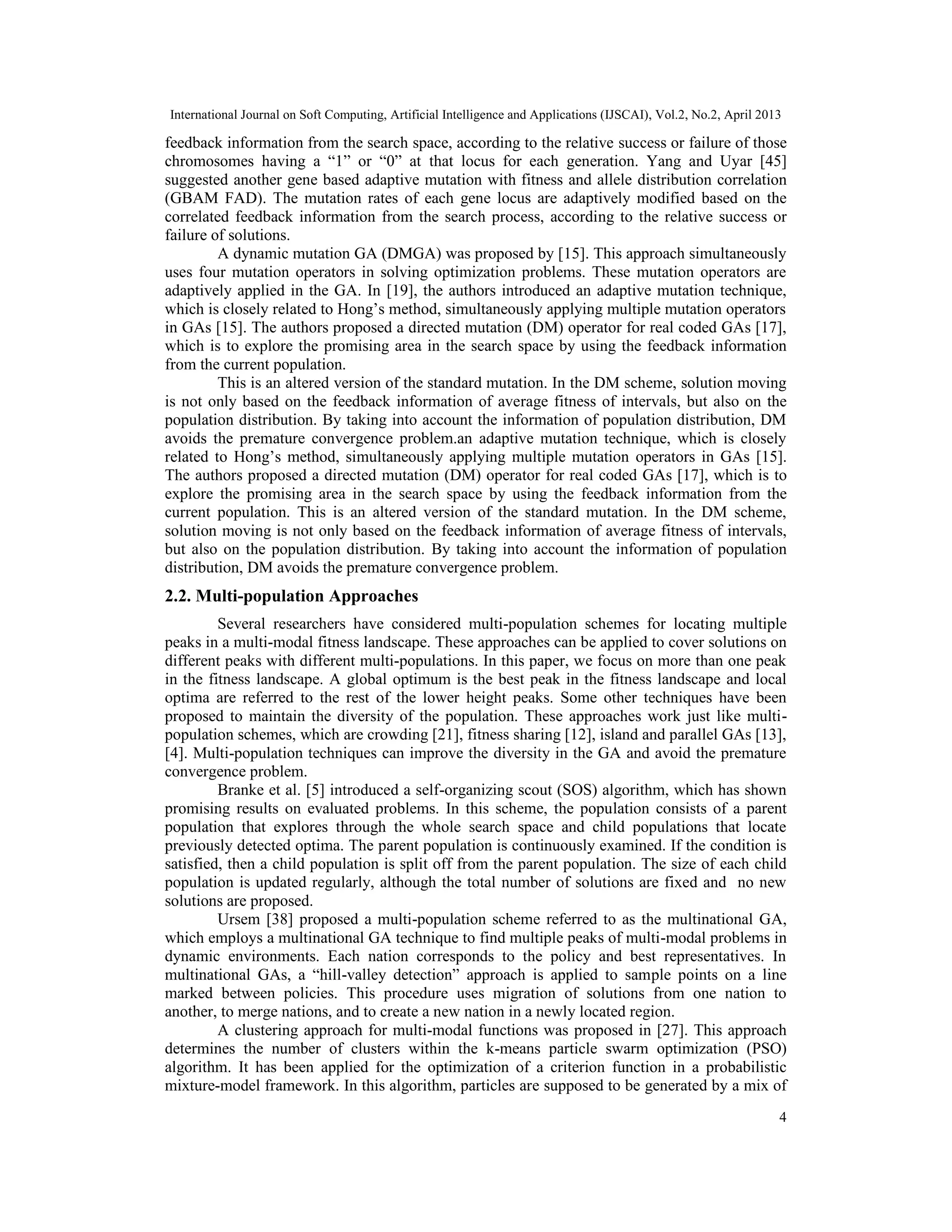 Multi-Population Methods with Adaptive Mutation for Multi-Modal Optimization Problems | PDF ...