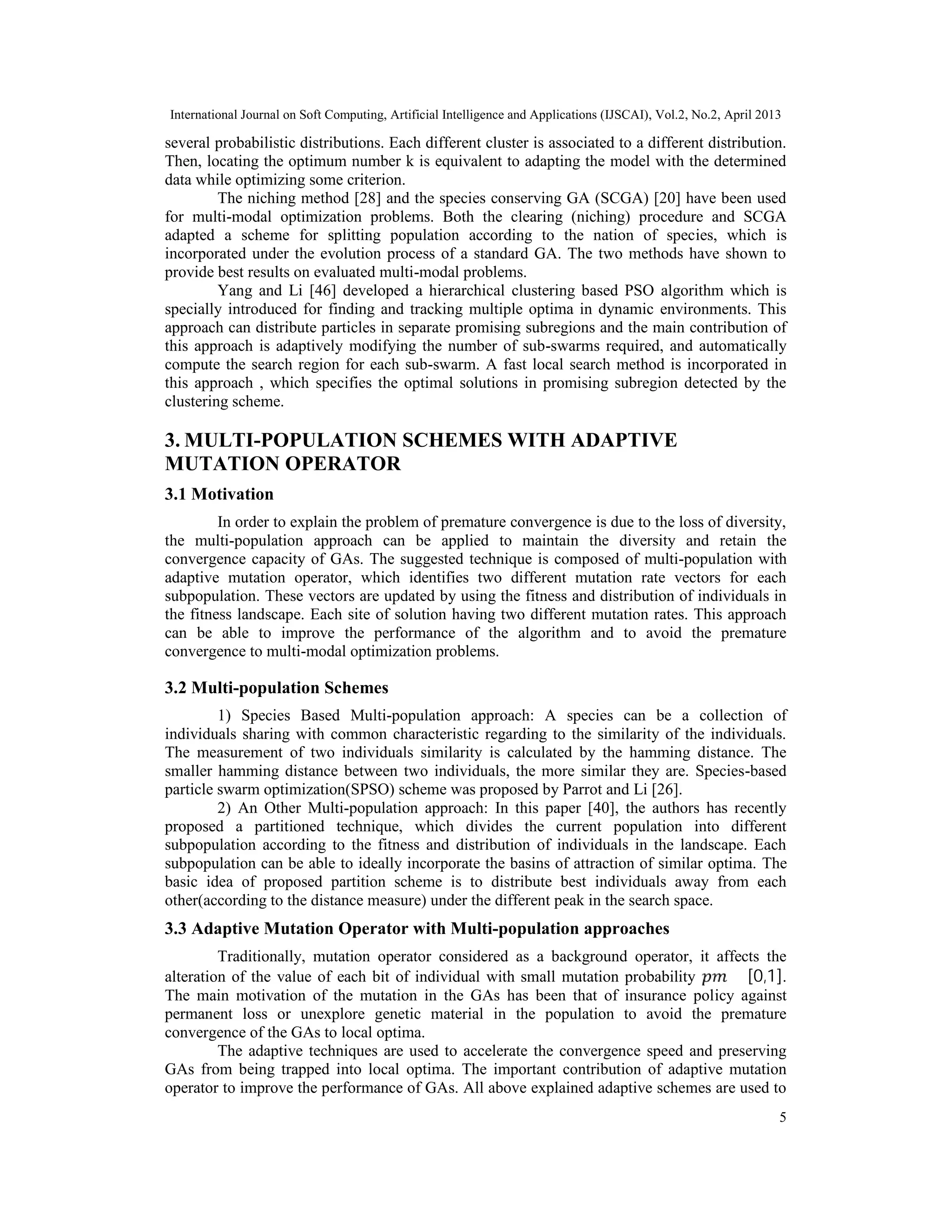 Multi-Population Methods with Adaptive Mutation for Multi-Modal Optimization Problems | PDF ...