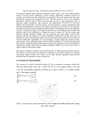 ANALYSIS OF INTEREST POINTS OF CURVELET COEFFICIENTS CONTRIBUTIONS OF ...