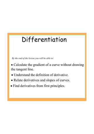 IB Maths .Basic differentiation | PDF