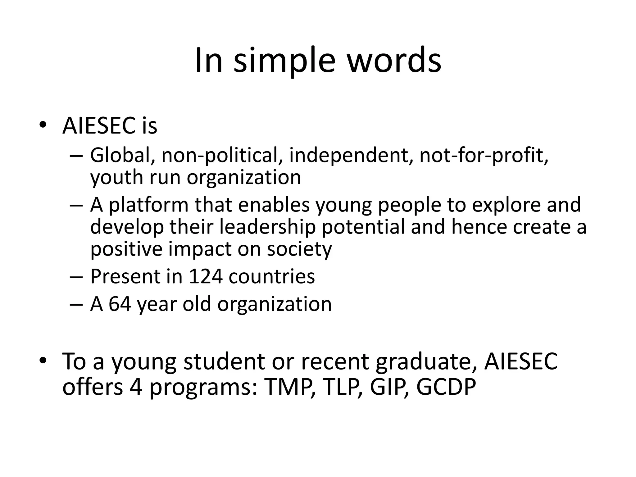 1. about aiesec | PPTX