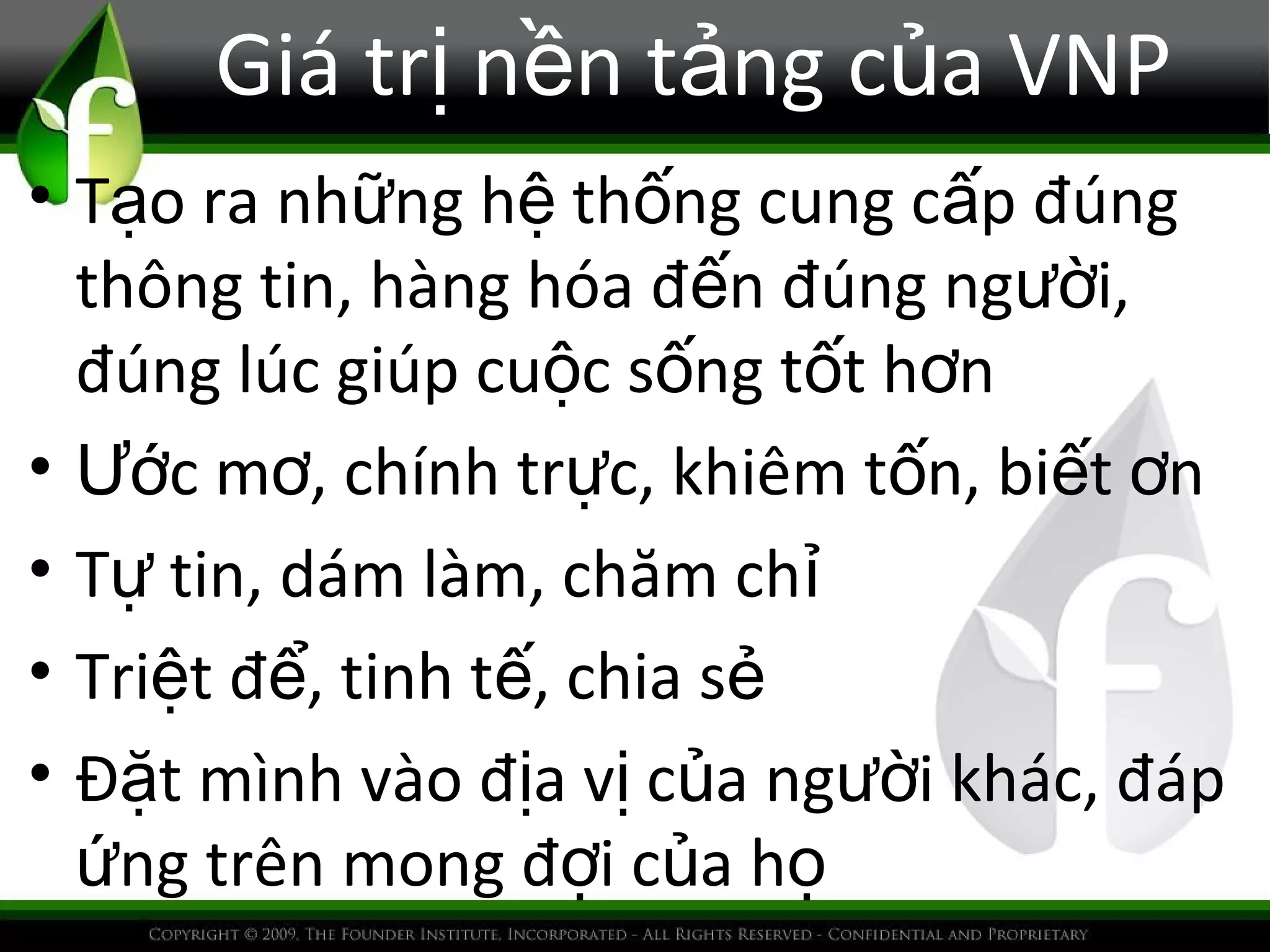 Vision Values - Nguyễn Ngọc Điệp (CEO Vật Giá) | PPT