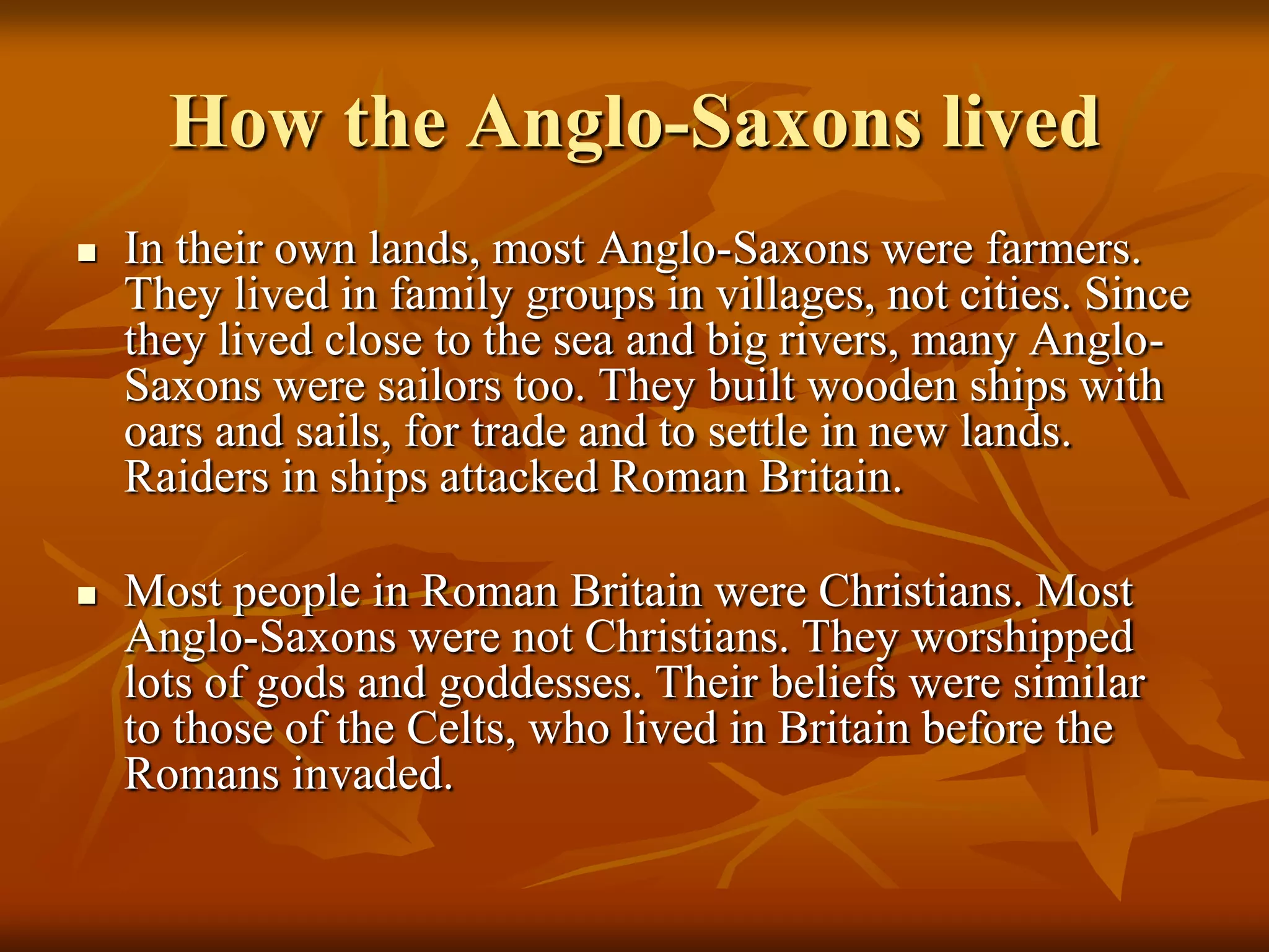 Anglo-Saxons.English history 7 класс Unit 6 | PPTX