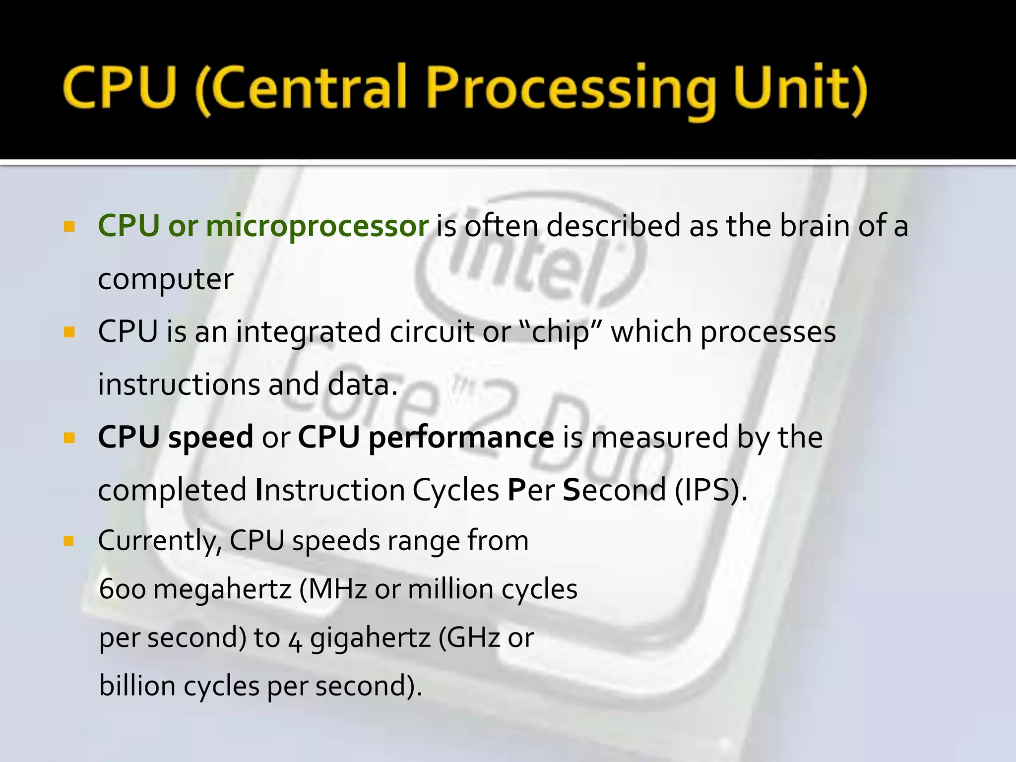 01. Basics of Computer Hardware | PPT | Free Download