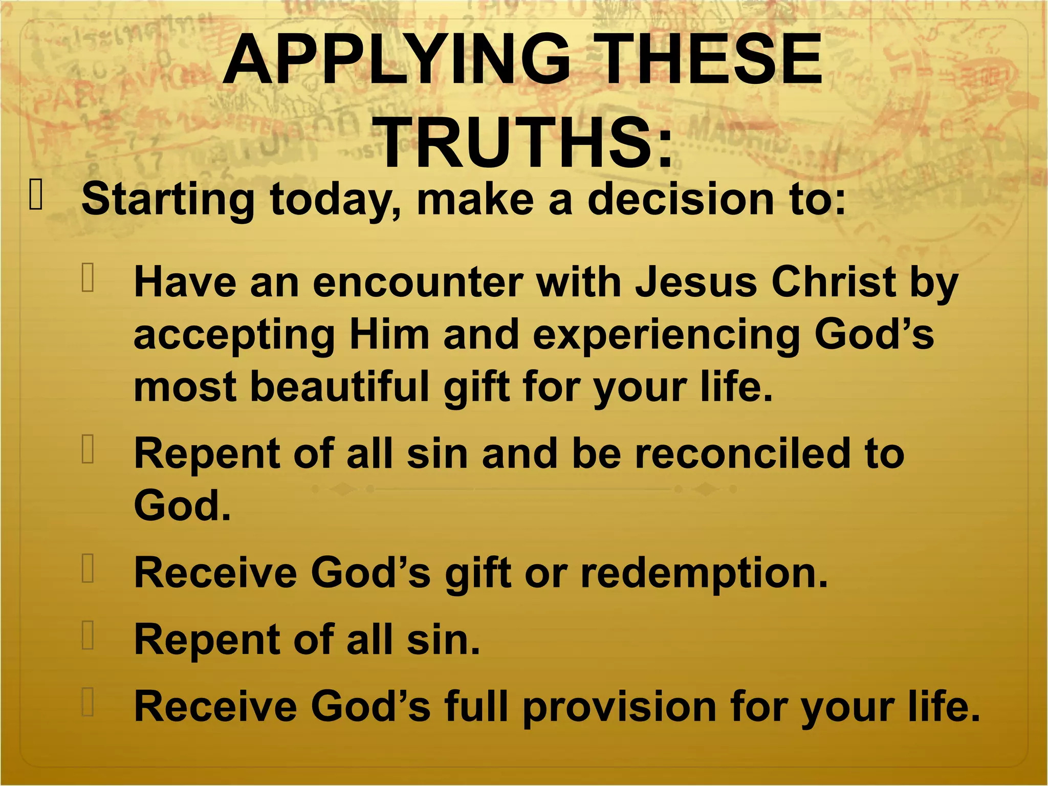 Pre Encounter Lesson 1: Four Wonderful Opportunities | PPT