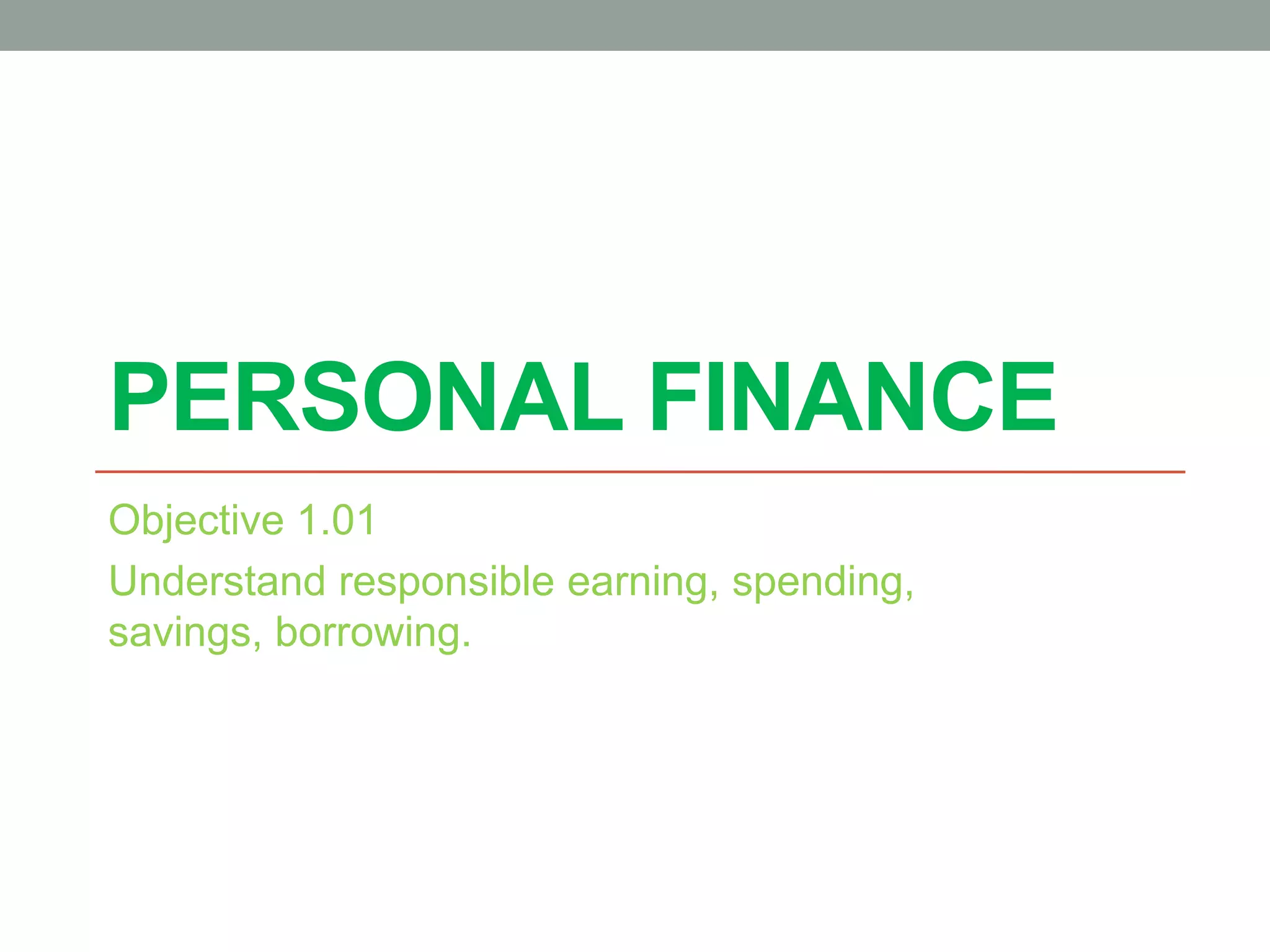 Personal Finance 1.01 PPT | PPTX