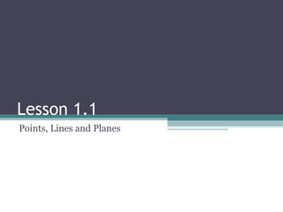 1.1 identify points, lines and planes | PPT