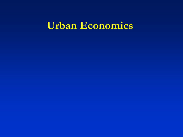 1. urban economics and its scope | PPT