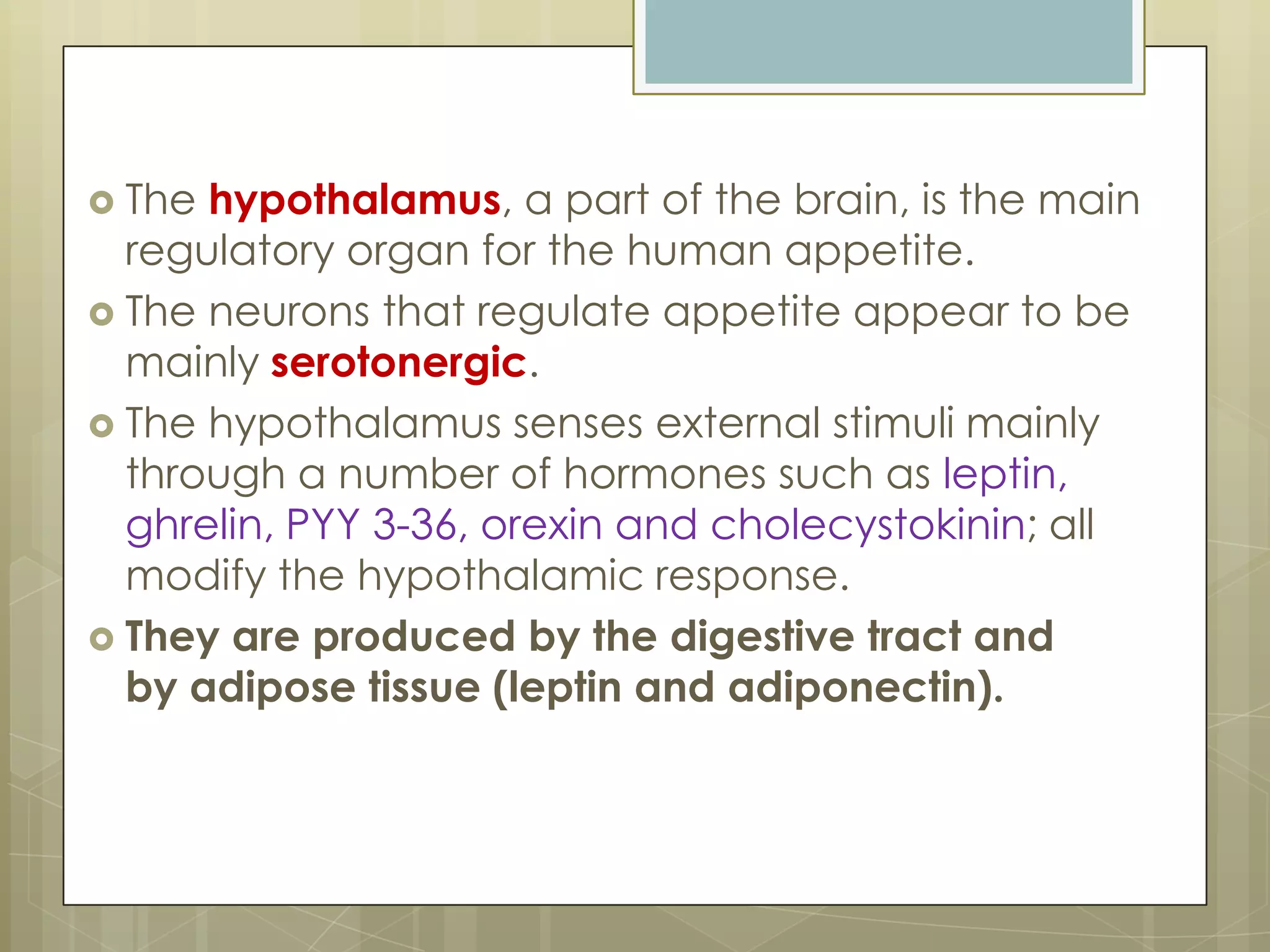 Appetite regulation | PPTX