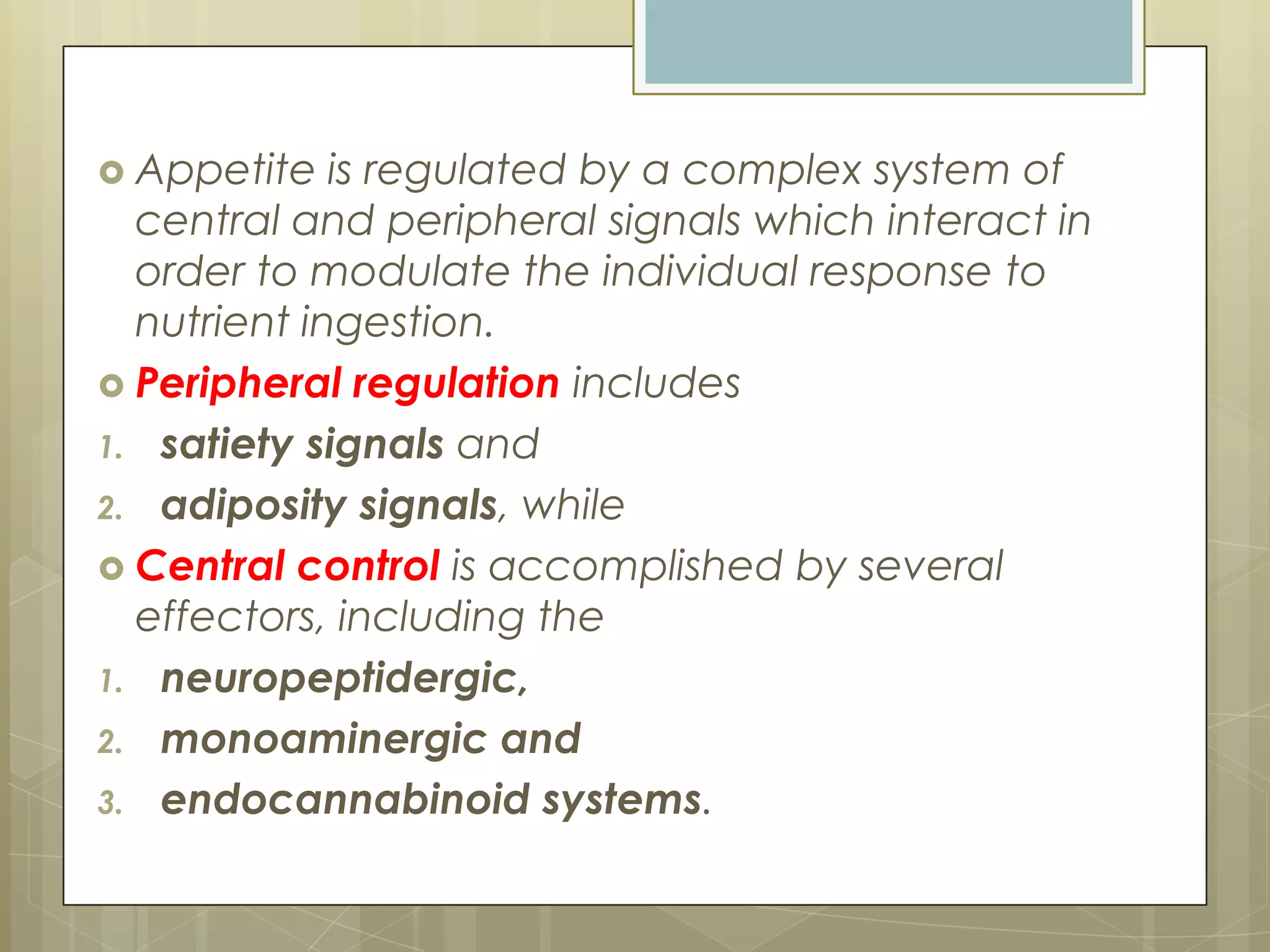 Appetite regulation | PPTX