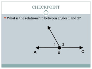 1.5 describe angle pair relationships | PPT