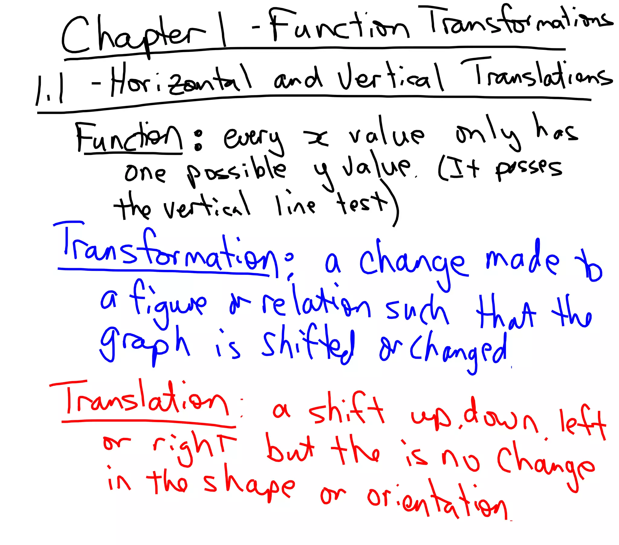 1.1 horizontal and vertical translations | PPTX