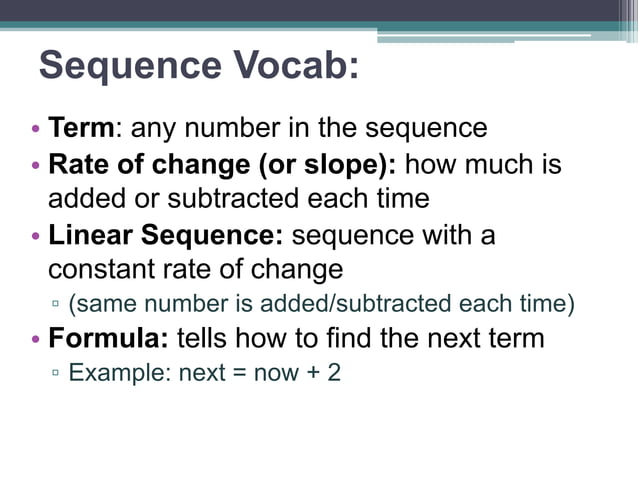 1.1 linear sequences | PPTX