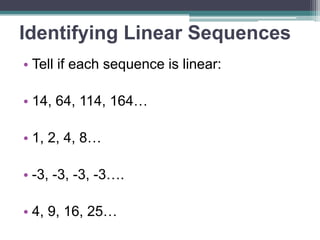 1.1 linear sequences | PPTX