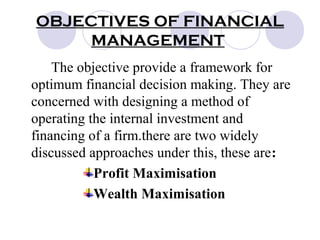 OBJECTIVES OF FINANCIAL MANAGEMENT | PPT