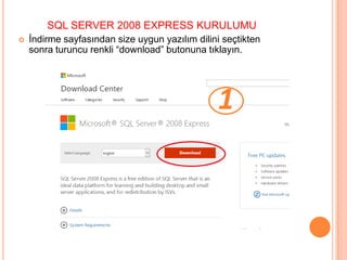 SQL Server 2008 Express & SQL Server Management Studio Kurulumu | PPT