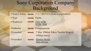 industrial analysis report of Consumer durables and Sony enterprise | PPTX