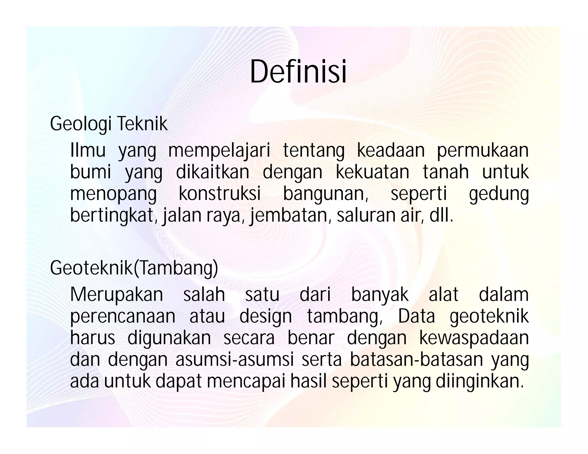 1.geoteknik tambang | PDF