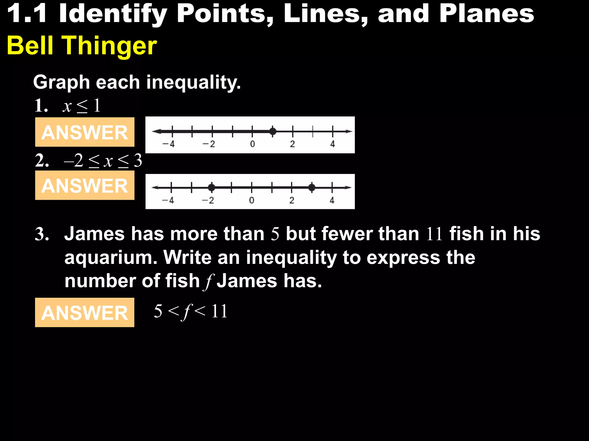 1.1 identify points, lines, and planes | PPTX