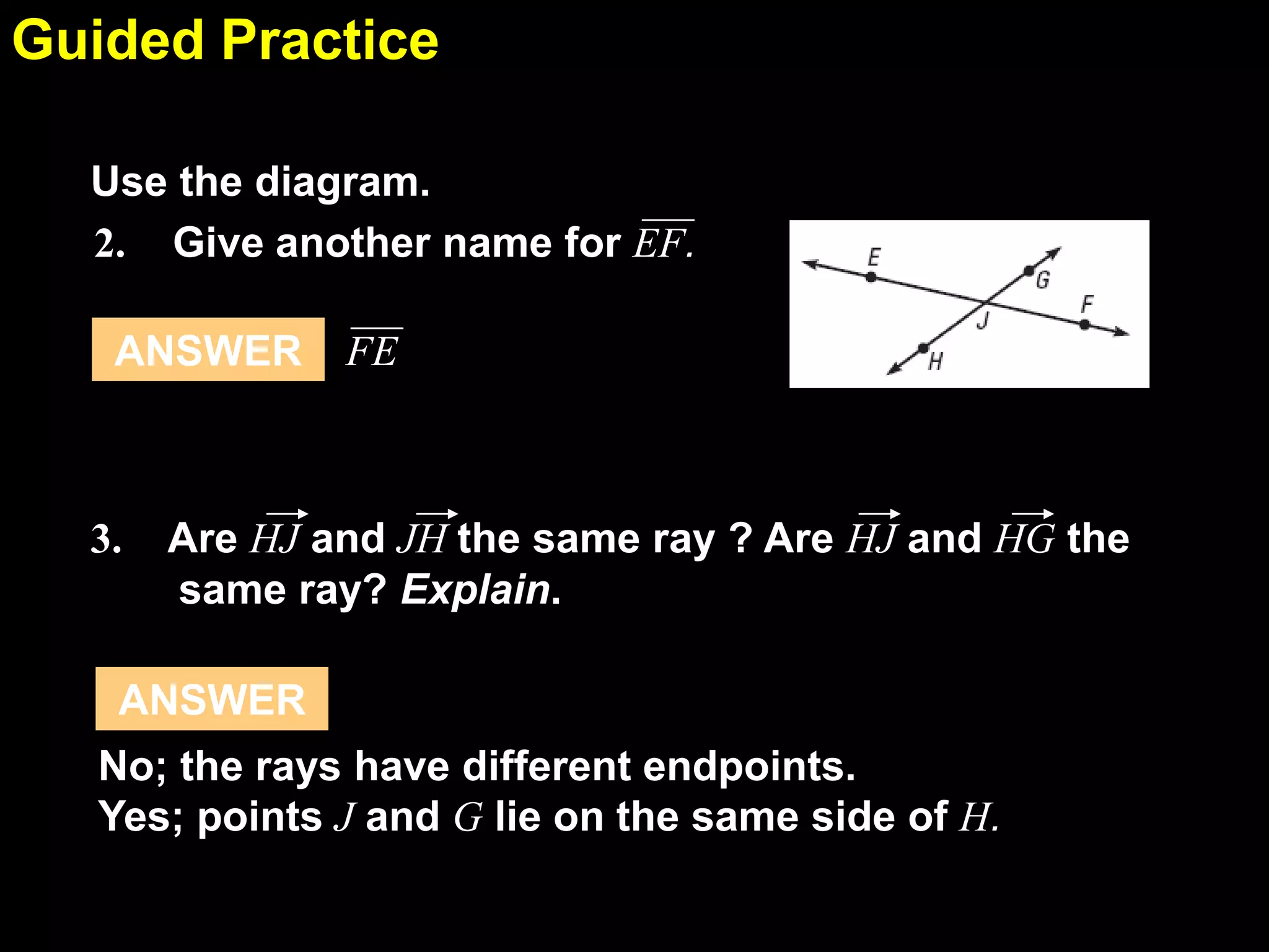 1.1 identify points, lines, and planes | PPT
