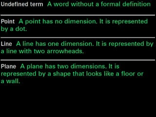 1.1 identify points, lines, and planes | PPTX