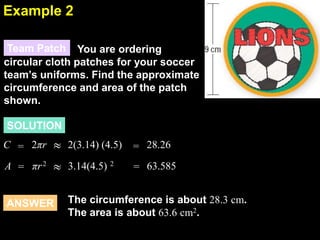 1.7 find perimeter, circumference, and area | PPTX