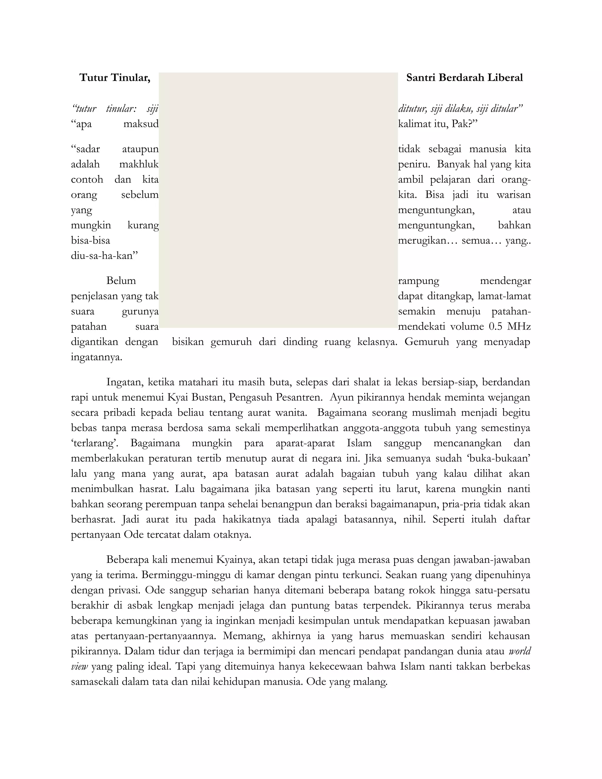 CERPEN "tutur tinular" | RTF