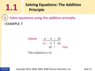 1. solving equations the addition principle | PPTX