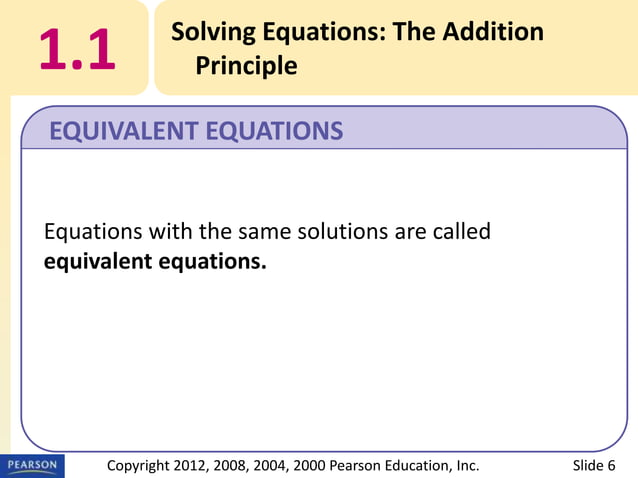 1. solving equations the addition principle | PPT
