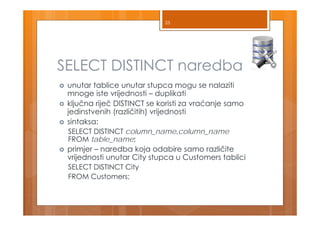 1. Osnove SQL-a | PDF