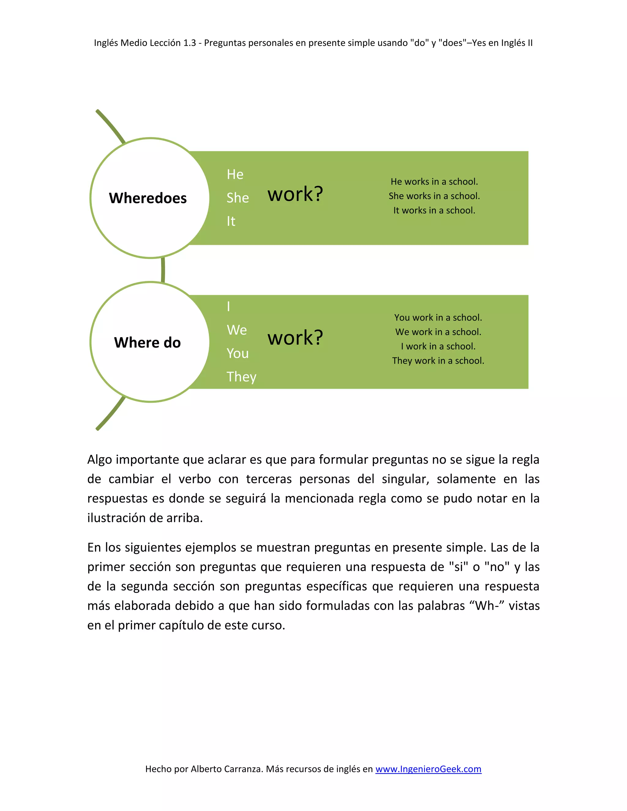 1.3 preguntas personales en presente simple usando do y does | DOCX