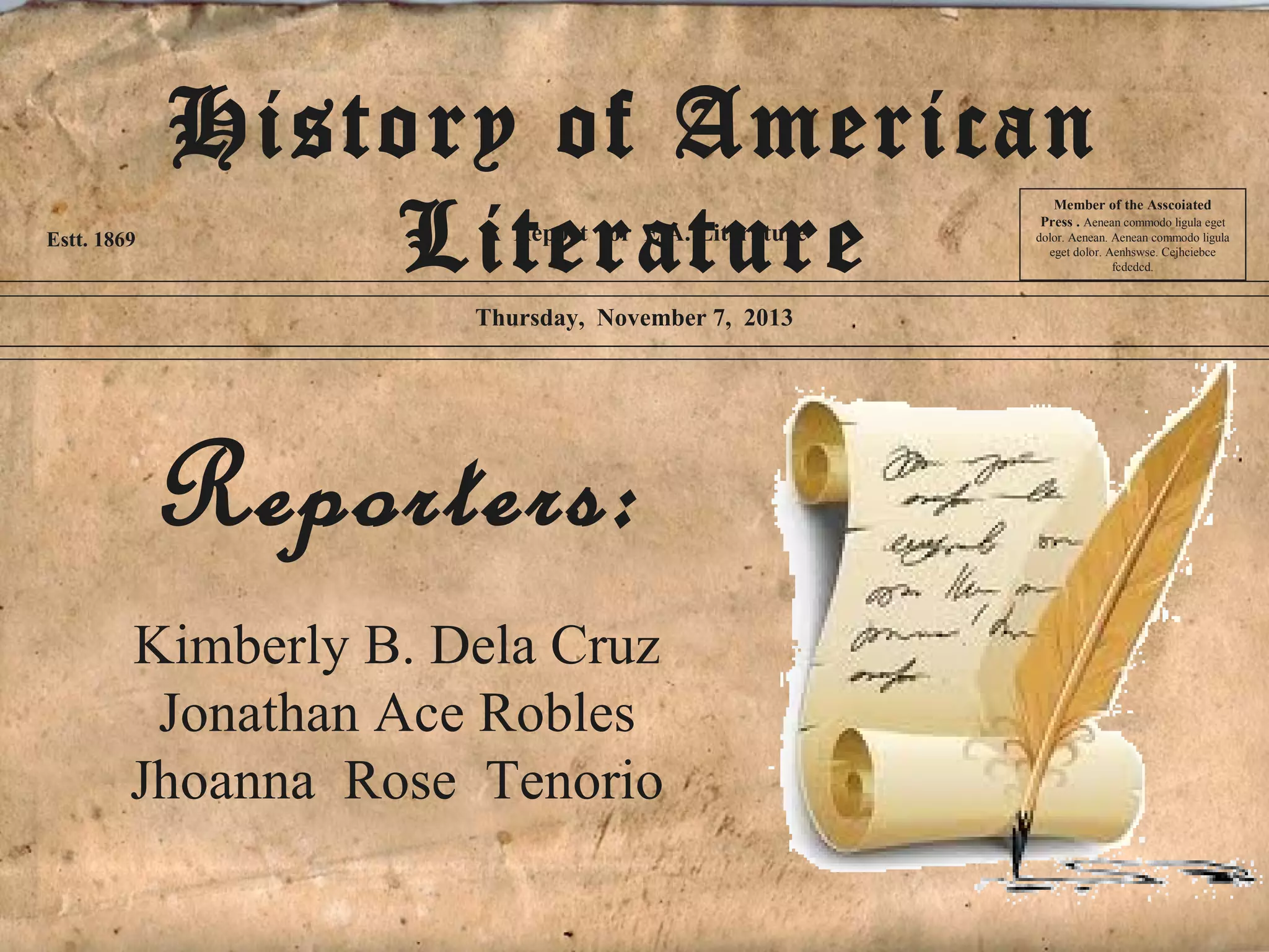 History of American Literature | PPT