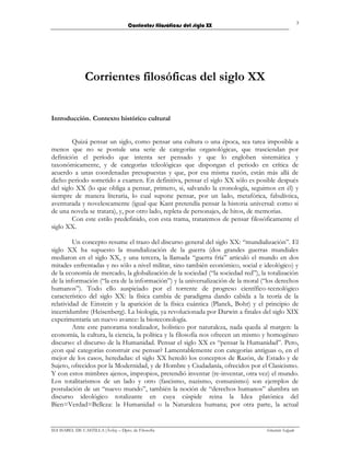 1. corrientes filosoficas xx | PDF