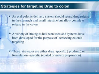 ''Pharmaceutical Approaches to colon Targeted Drug Delivery system ...