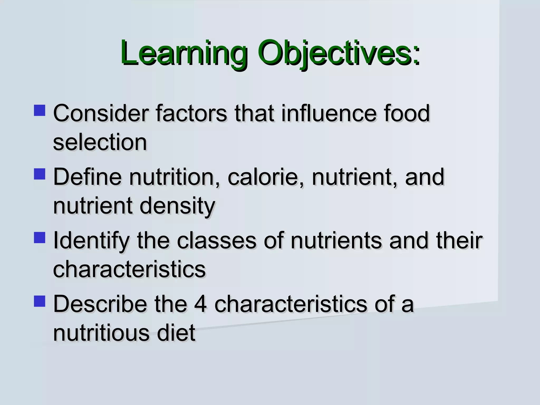 Introduction to nutrition | PPT