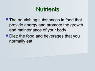 Introduction to nutrition | PPT