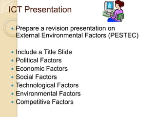 National 5 Business Management 1.2 Influences on Business | PPTX