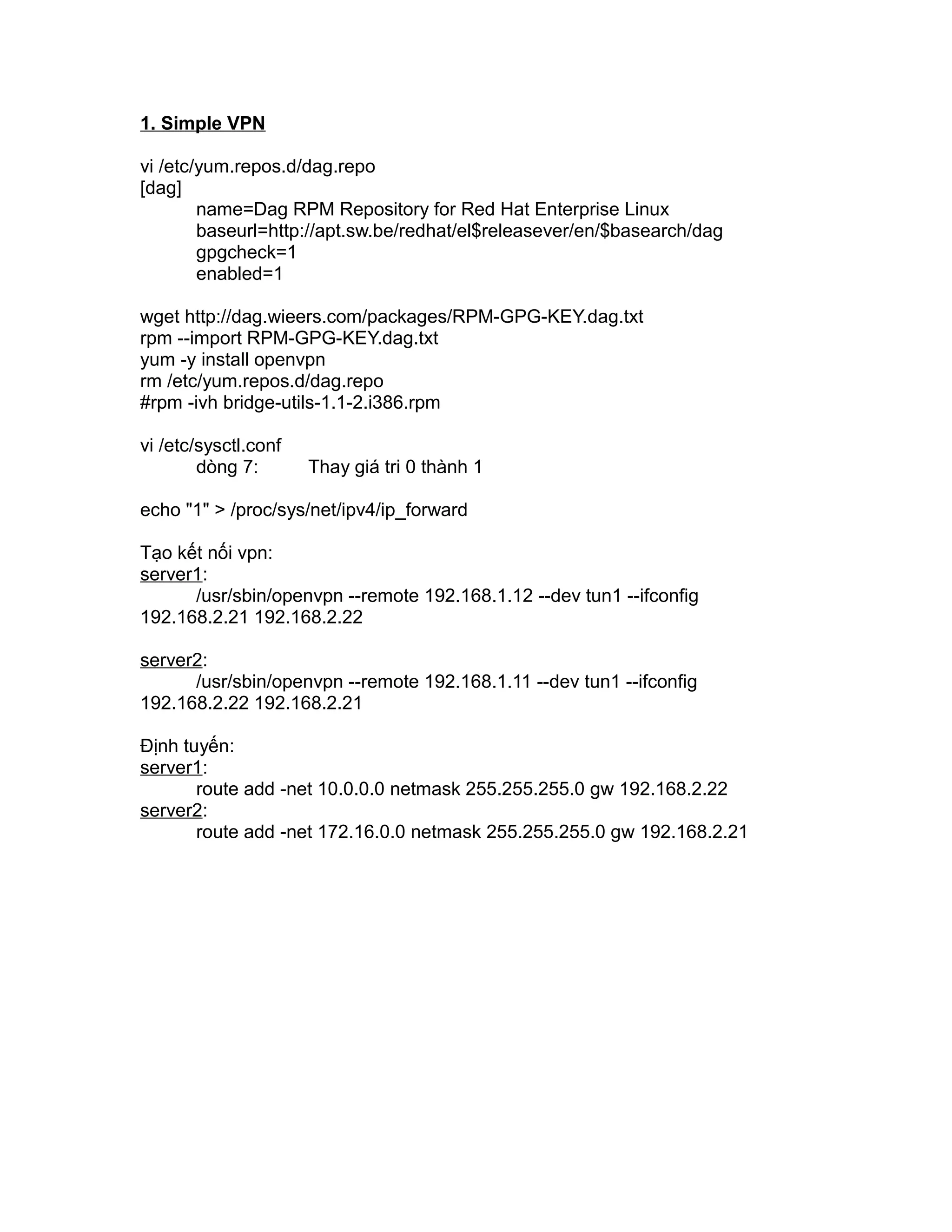 1. openvpn simple | RTF | Computer Networking | Computing
