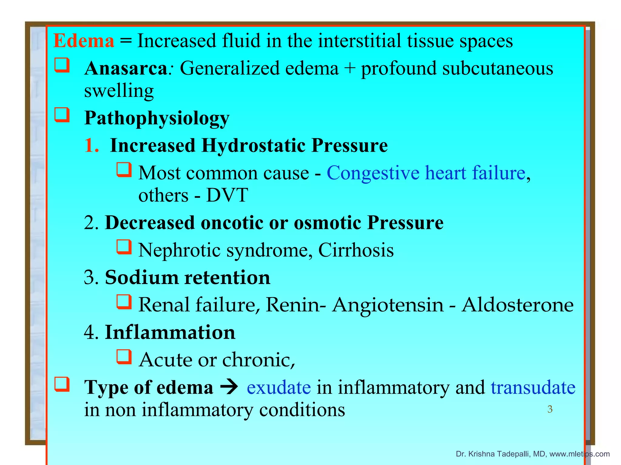 1. edema; hemodynamic disorders | PPT