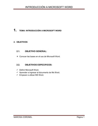 1. introducción a microsoft word | PDF
