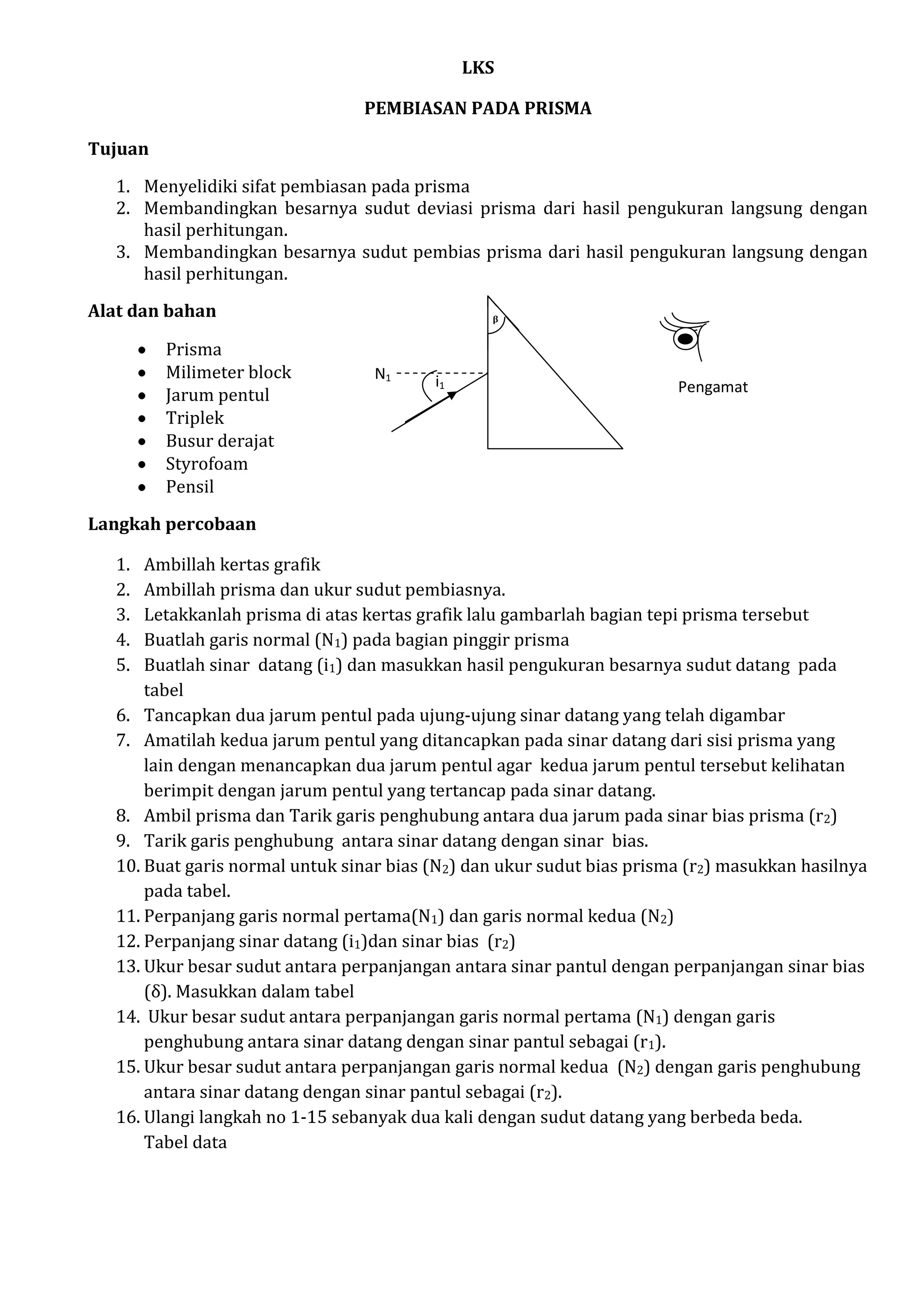 LEMBAR KERJA SISWA (LKS) PRISMA | DOCX