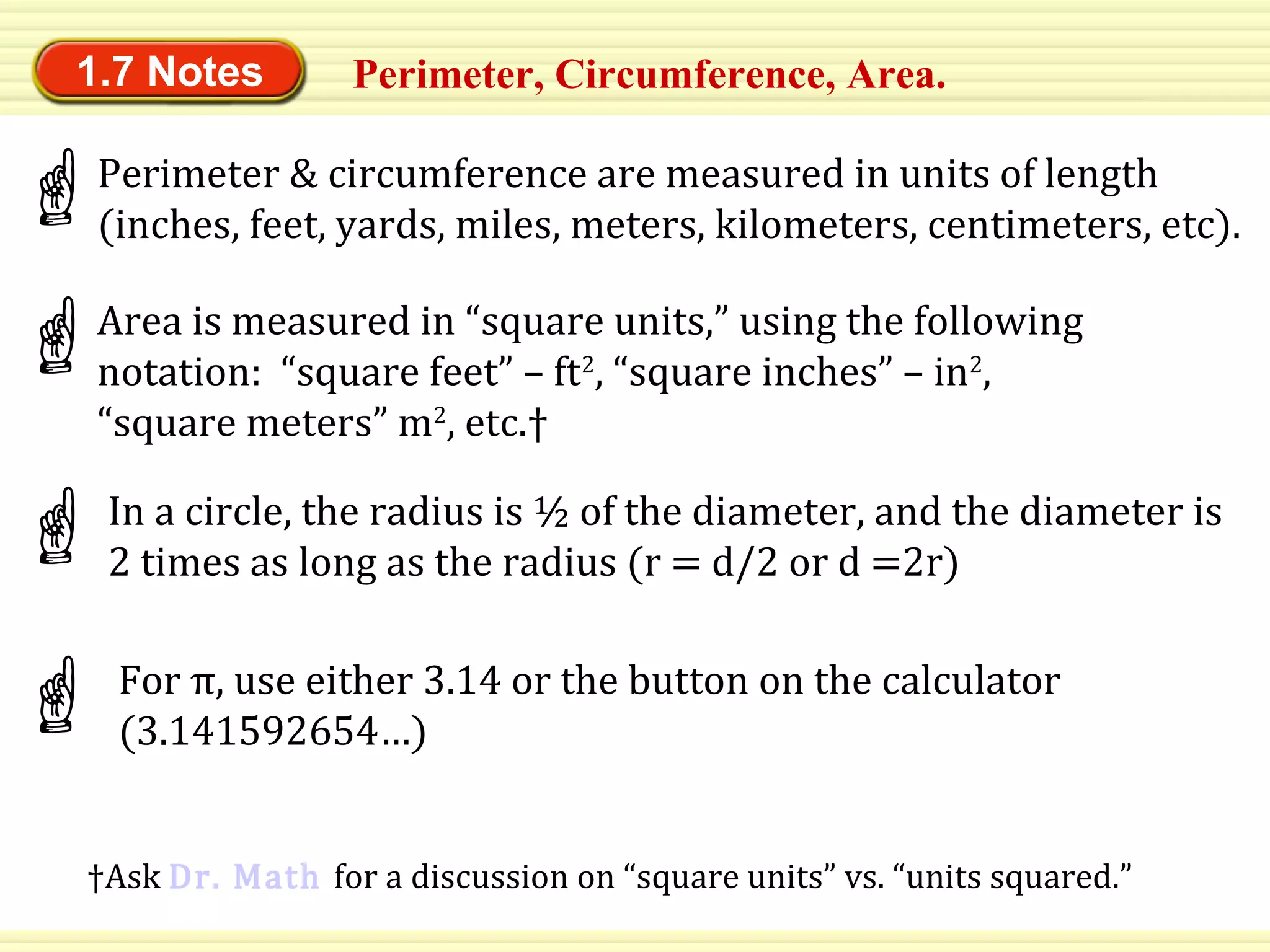 Perimeter and area | PPT