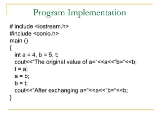 Problem Solving Aspect of Swapping Two Integers using a Temporary Variable | PPT