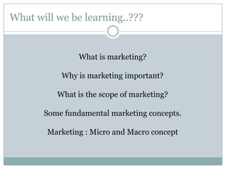 Introduction To Marketing and Basic Terms | PPTX