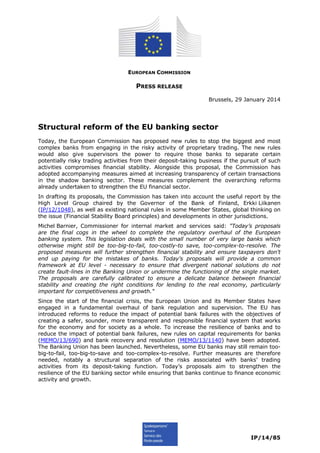 Structural reform of the EU banking sector | PDF