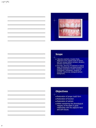 introduction to operative dentistry | PDF