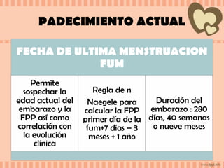 1. historia clinica obstetrica | PPTX